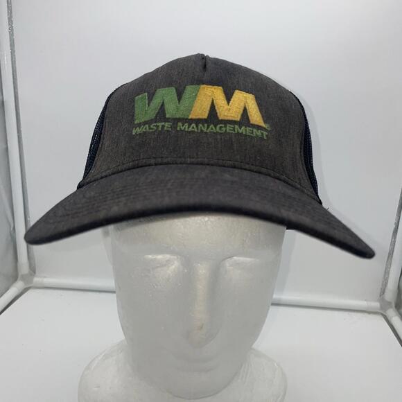 Accessories | Waste Management Trucker Hat Wm Otto Gray Black Mesh ...